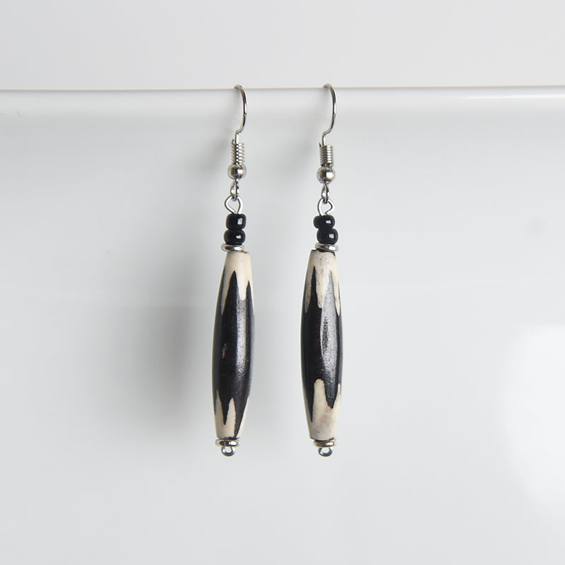 Geometric Cow Bone Dangle Earrings - Project Have Hope
